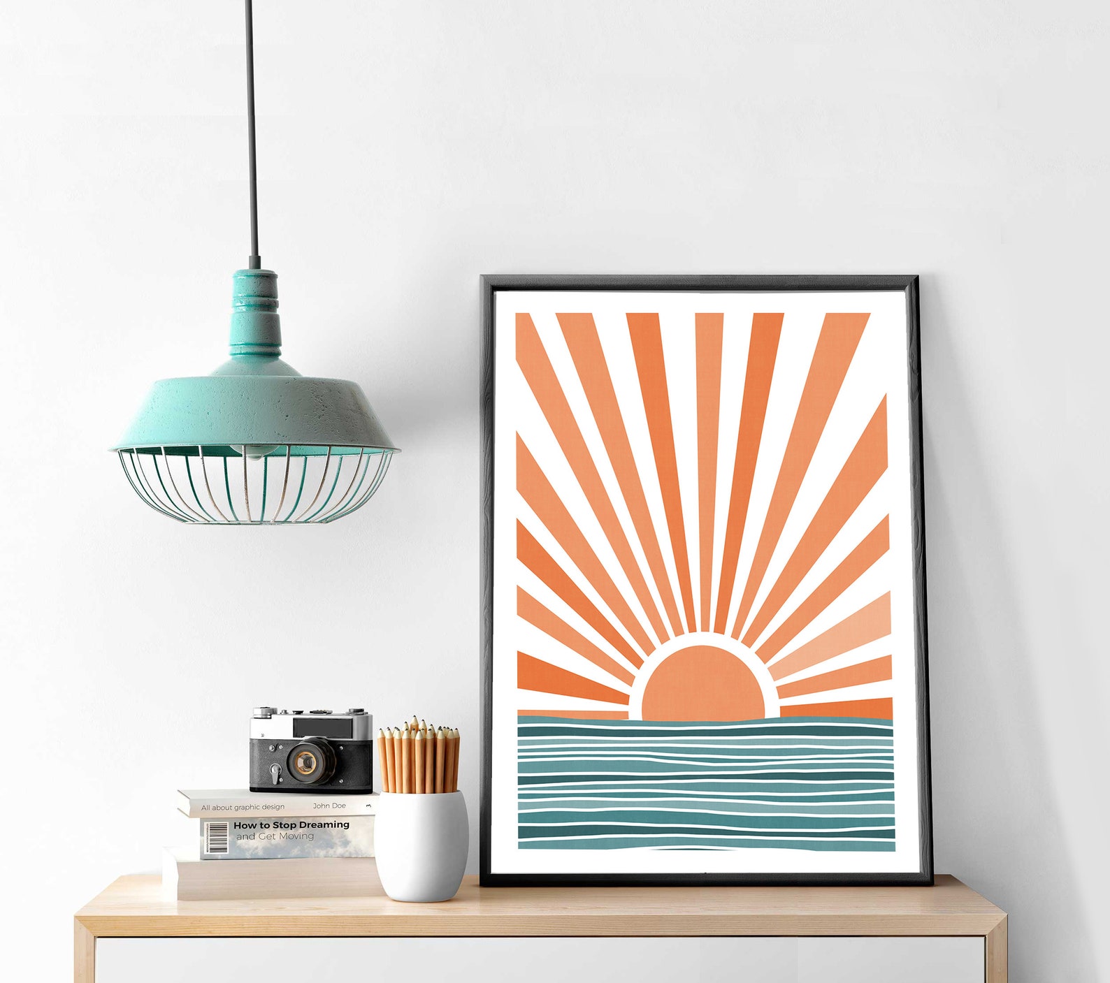Digital Downloadable Print Half-sun Shape Print Modern Room - Etsy