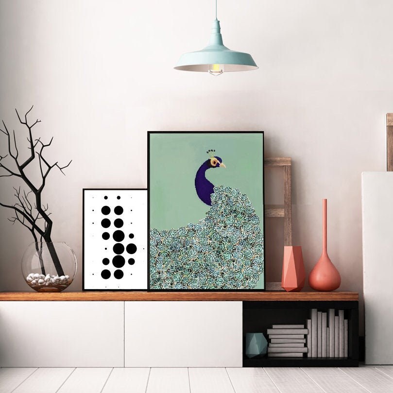 Downloadable Digital Print Peacock Digital Painting Digital | Etsy