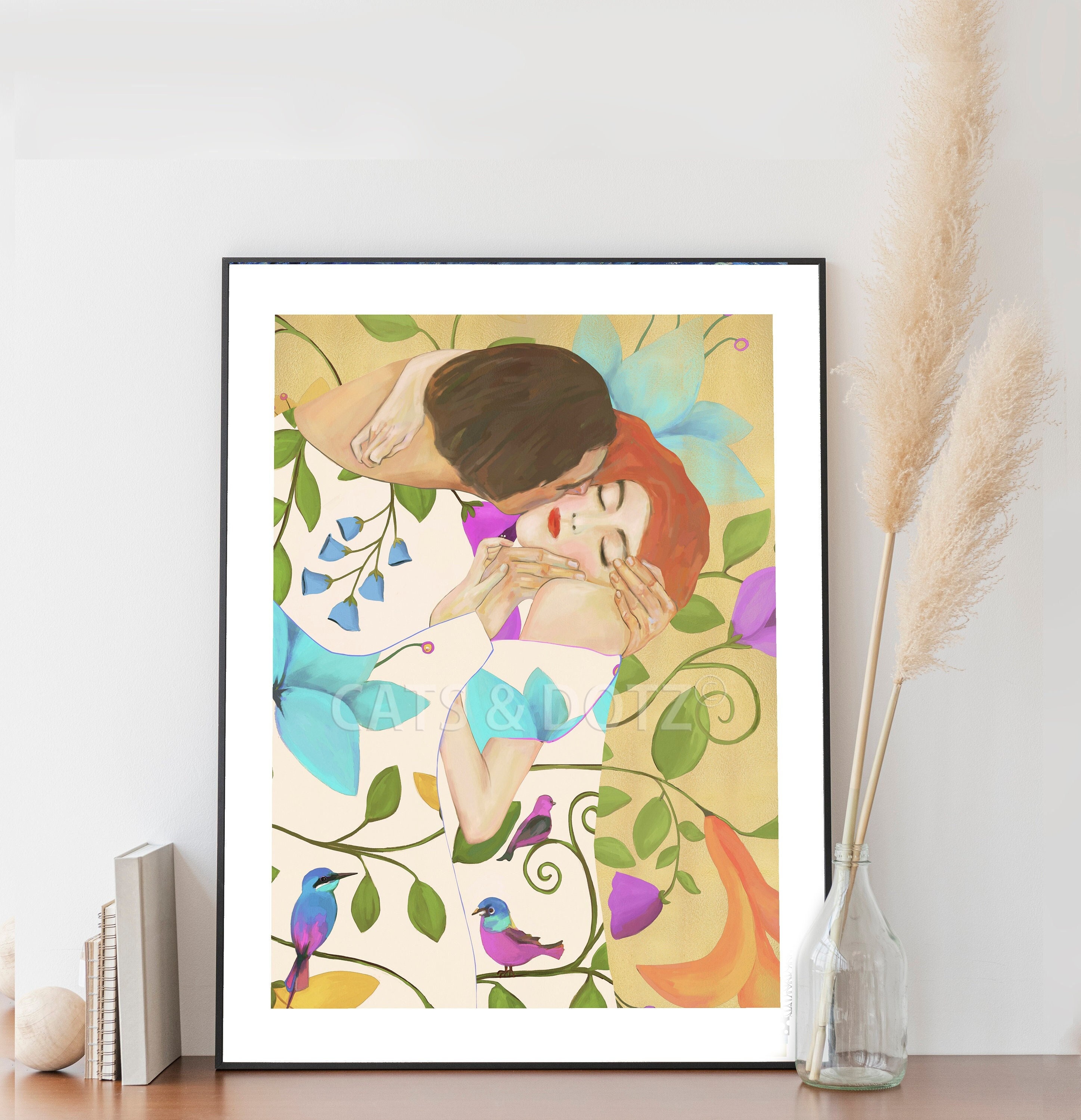 Downloadable Digital Print Lovers Print Inspired by the Kiss | Etsy