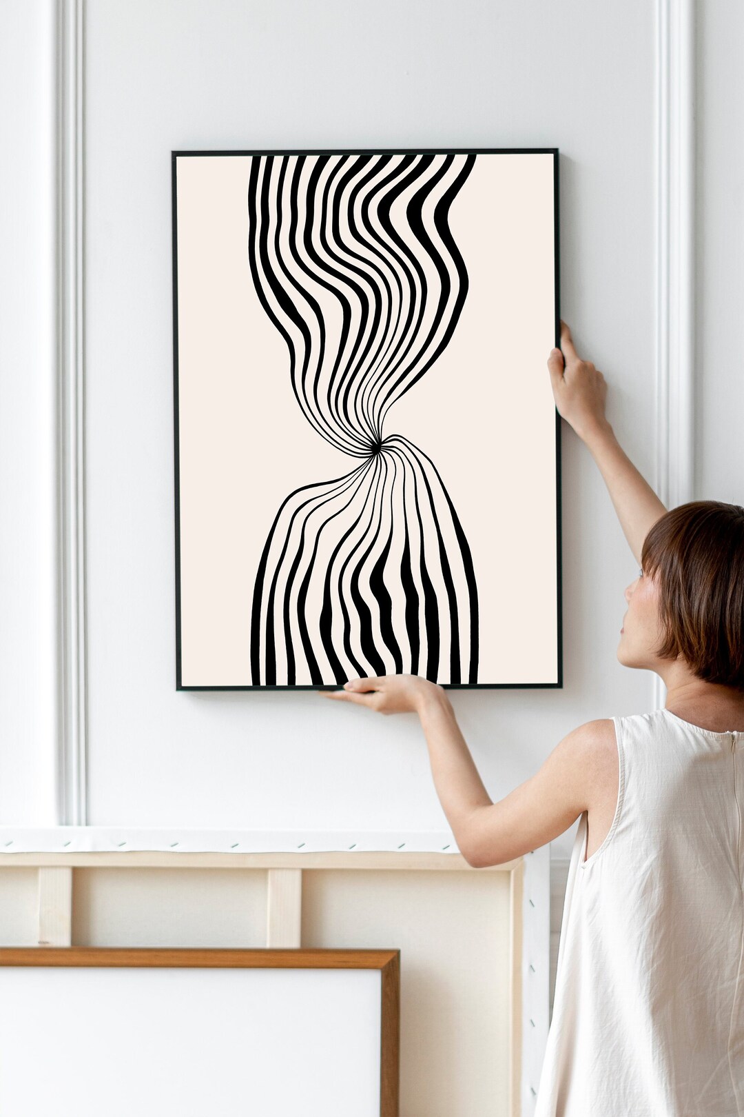 Downloadable Digital Image, Vortex, Modern Room Décor, Black and White ...