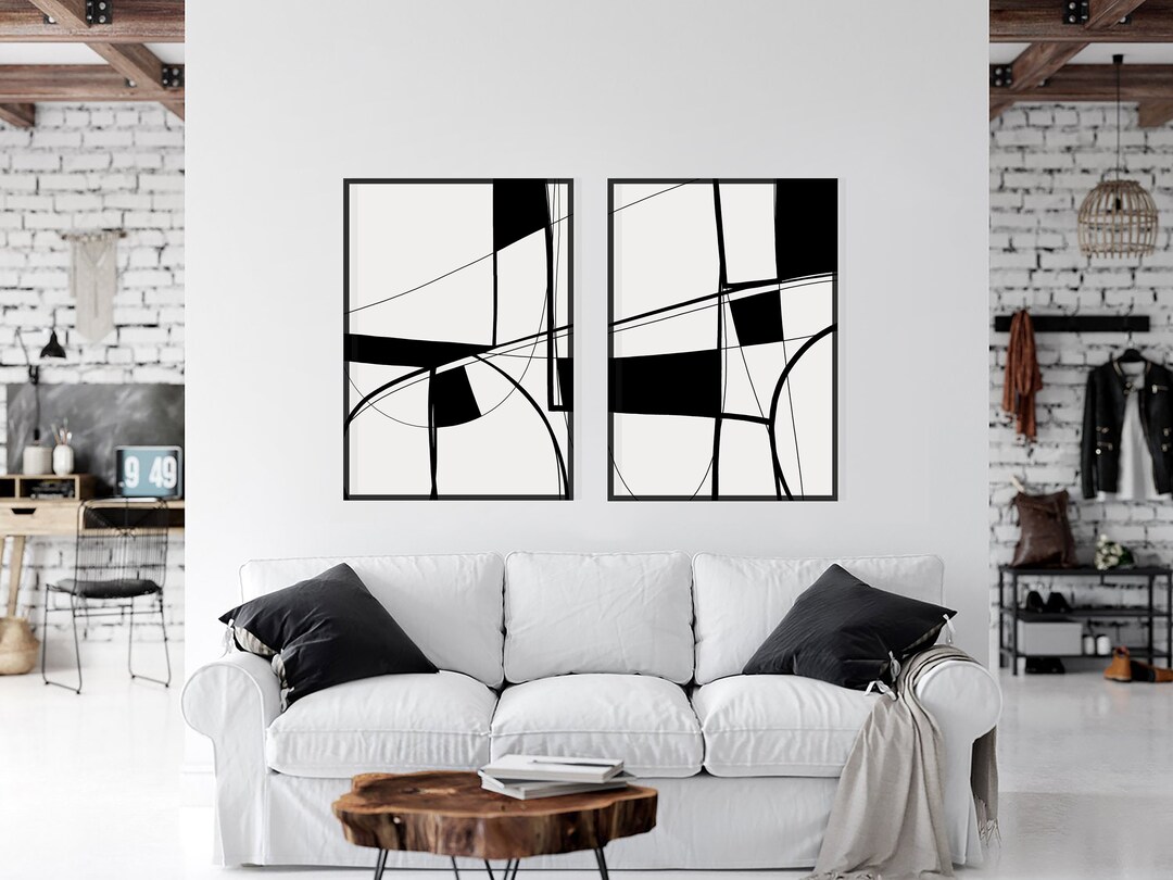 2 Piece Digital Downloads, Modern Home Decor, Abstract Modern ...