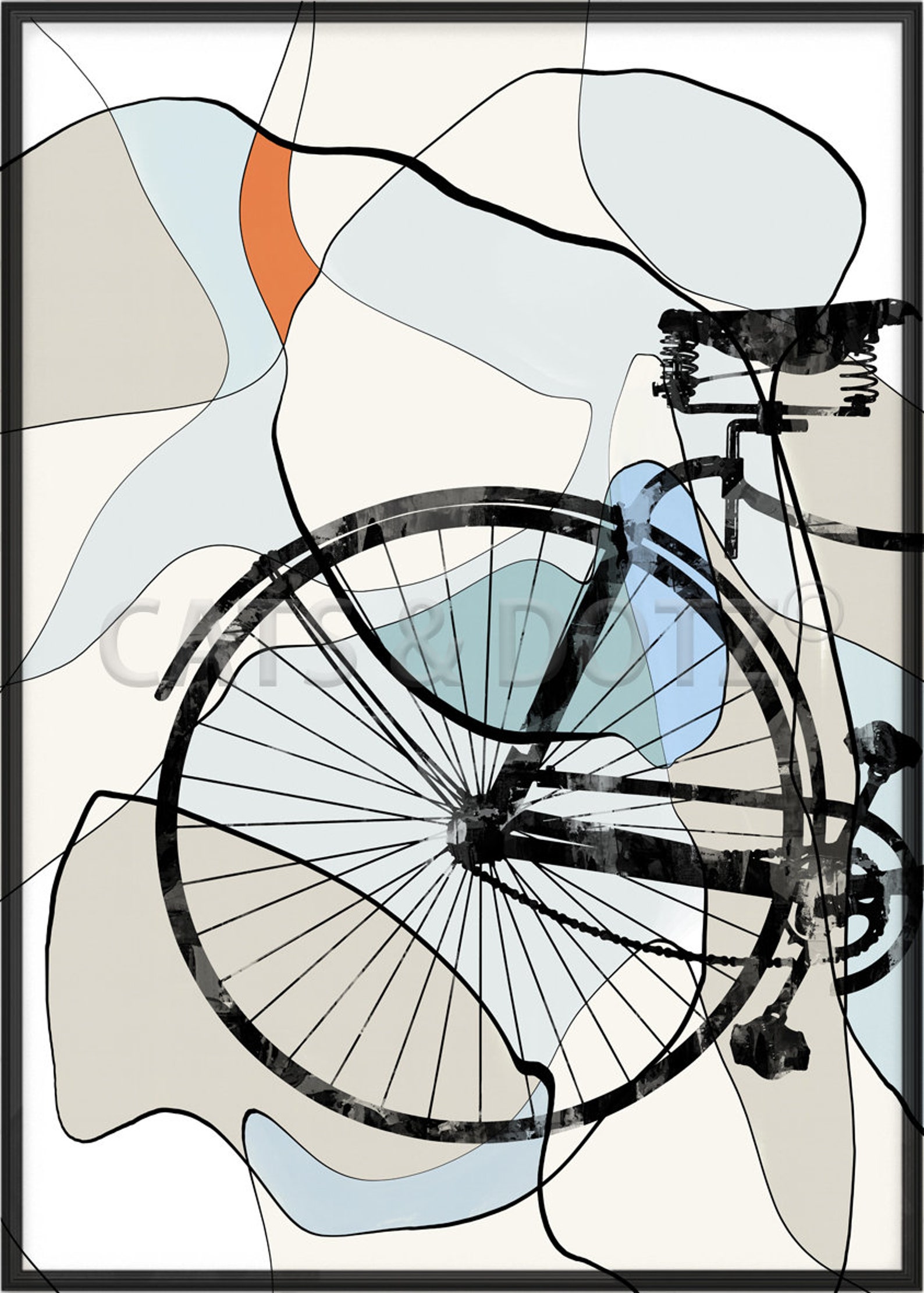 2 Piece Downloadable Digital Print Bicycle Print Minimalist | Etsy