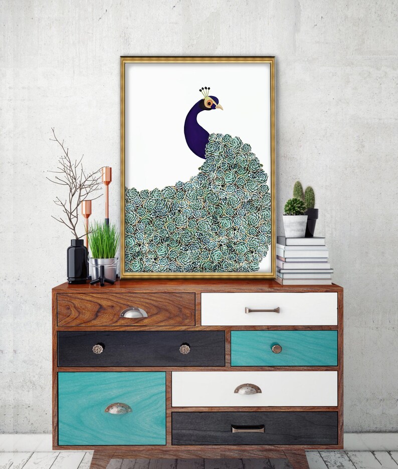 Downloadable Digital Print Peacock Print Kids Art Digital - Etsy