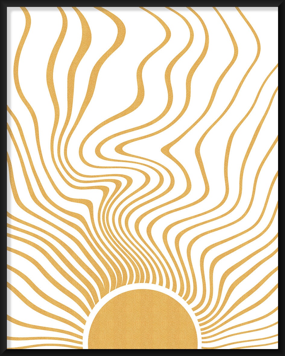 Digital Downloadable print Sun Abstract Shape Print Modern | Etsy