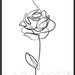 Downloadable Digital Print Line Drawing Flower Print Rose - Etsy
