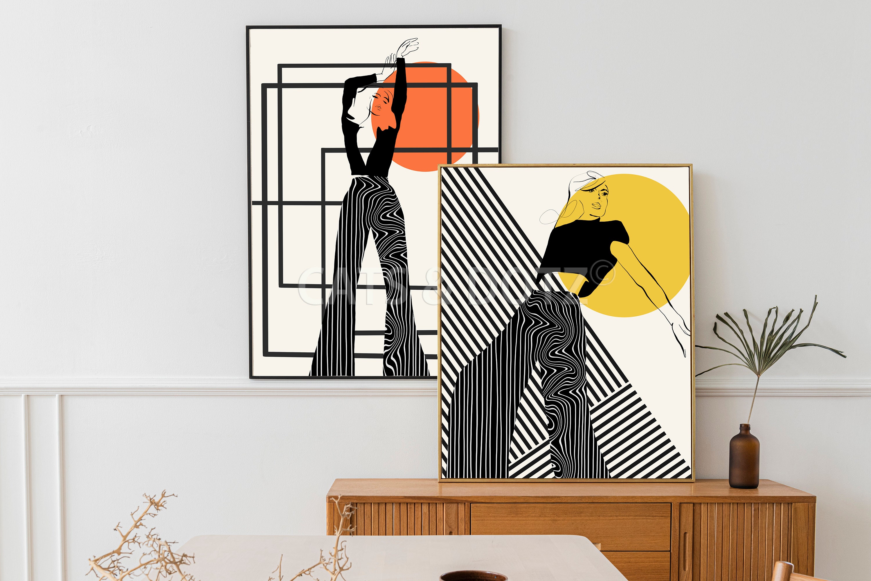 Downloadable Digital Print Printable Mid Century Modern Wall | Etsy