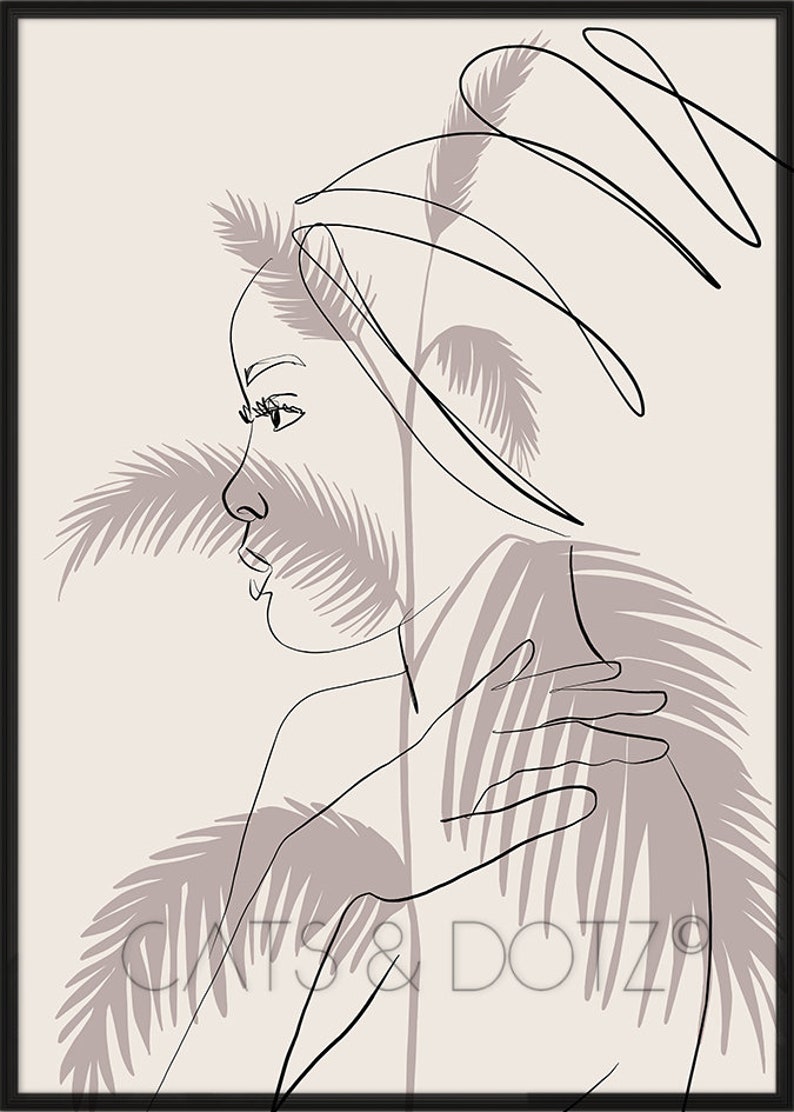 Downloadable Digital Print Boho Woman Line Drawing Bohemian - Etsy