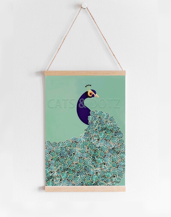 Downloadable Digital Print Peacock Digital Painting Digital | Etsy