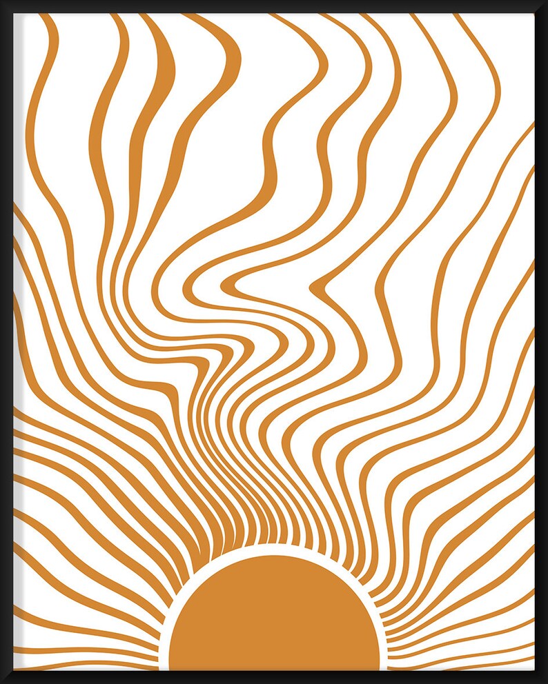Digital Downloadable Print Sun Abstract Shape Print Modern - Etsy