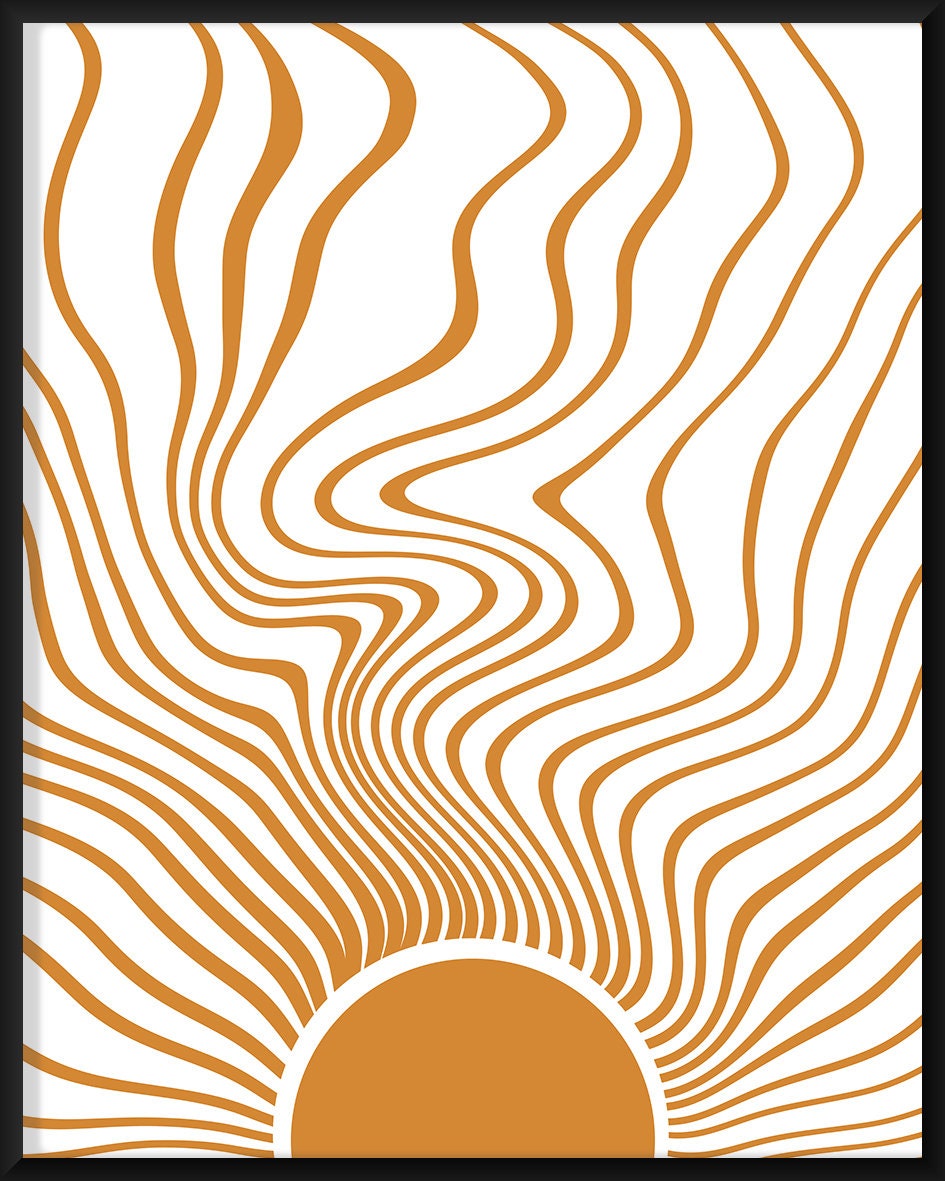Digital Downloadable Print Sun Abstract Shape Print Modern - Etsy UK