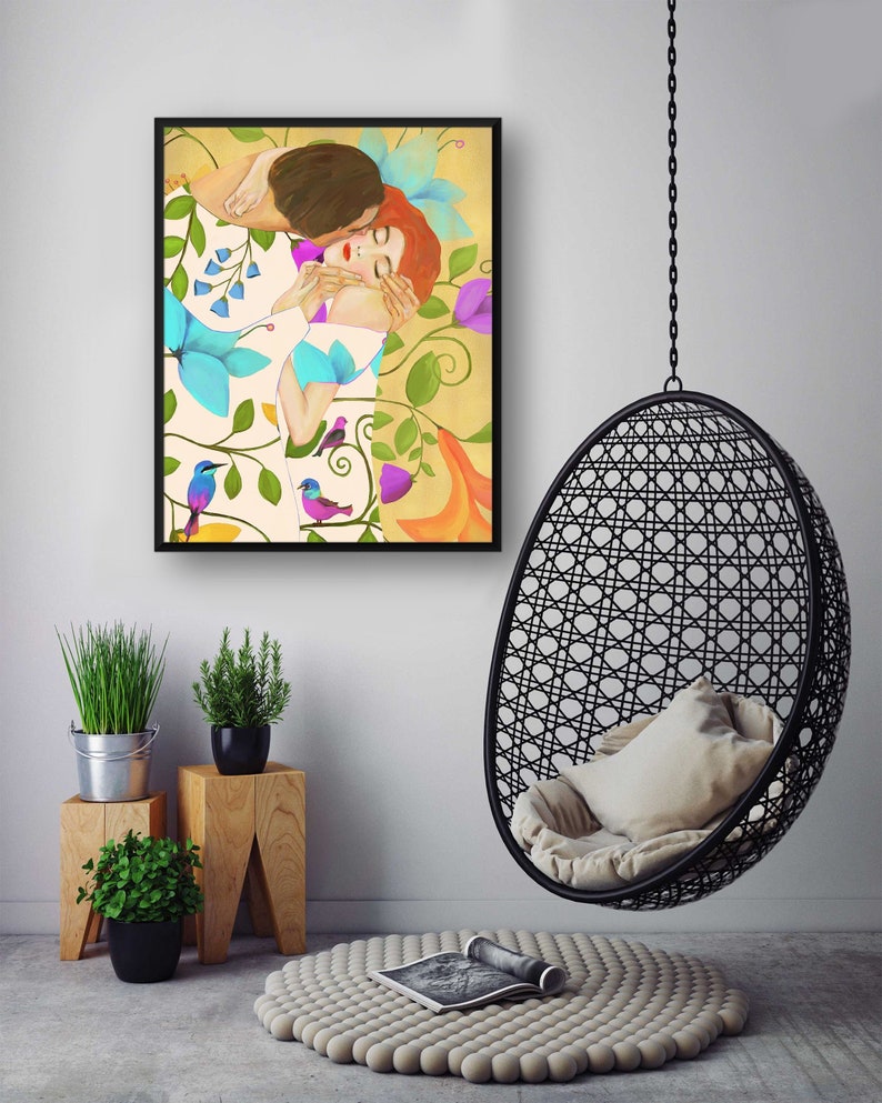 Downloadable Digital Print Lovers Print Inspired by the Kiss | Etsy