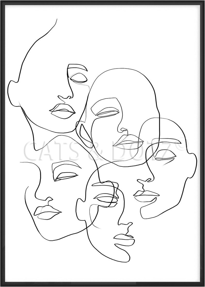 Downloadable Digital Print Line Drawing Abstract People - Etsy
