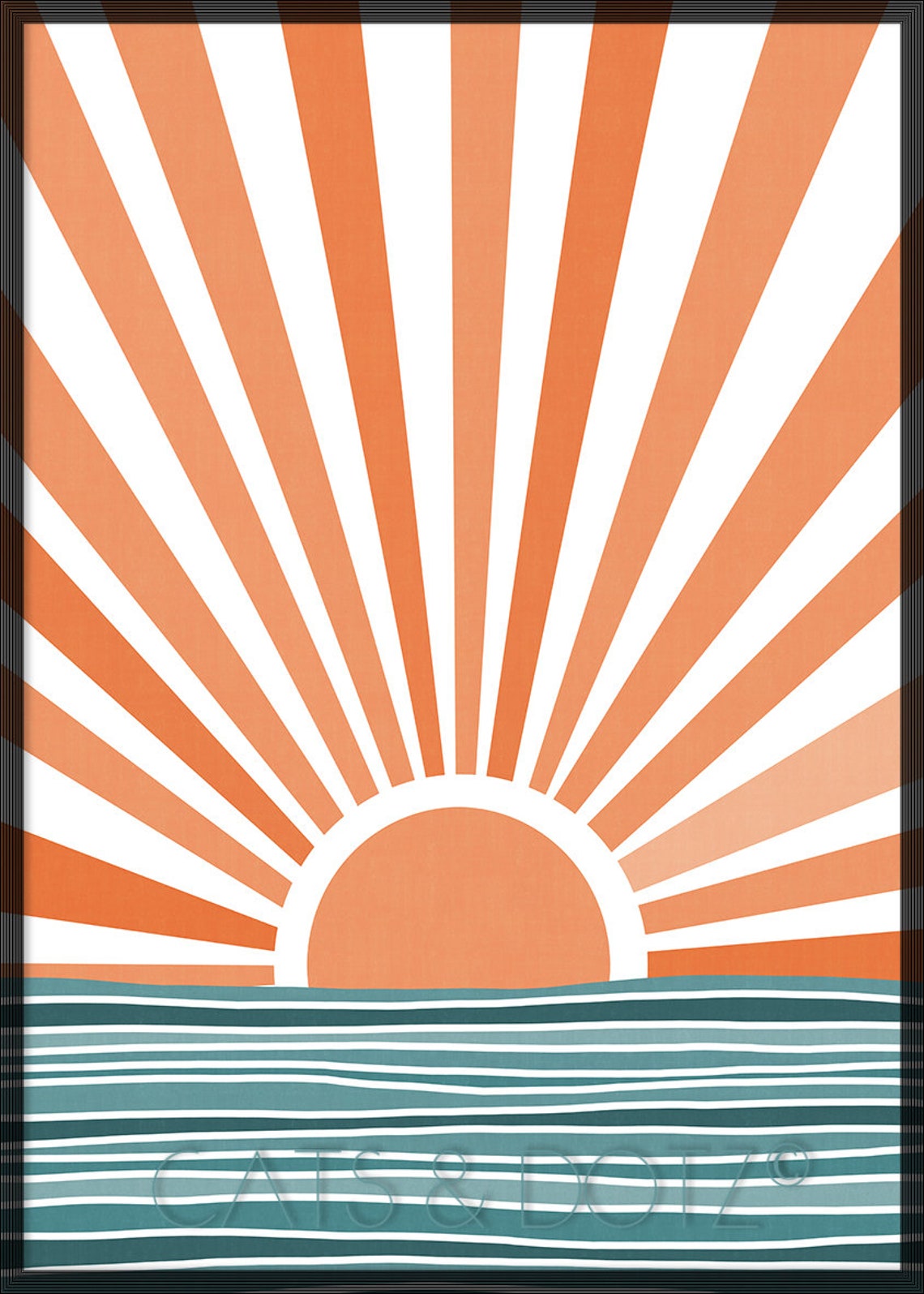 Digital Downloadable print Half-Sun Shape Print Modern Room | Etsy