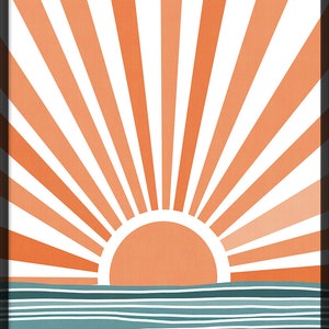 Digital Downloadable Print, Half-sun Shape Print, Modern Room Decor ...