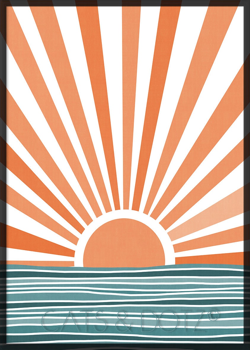 Digital Downloadable Print Half-sun Shape Print Modern Room - Etsy