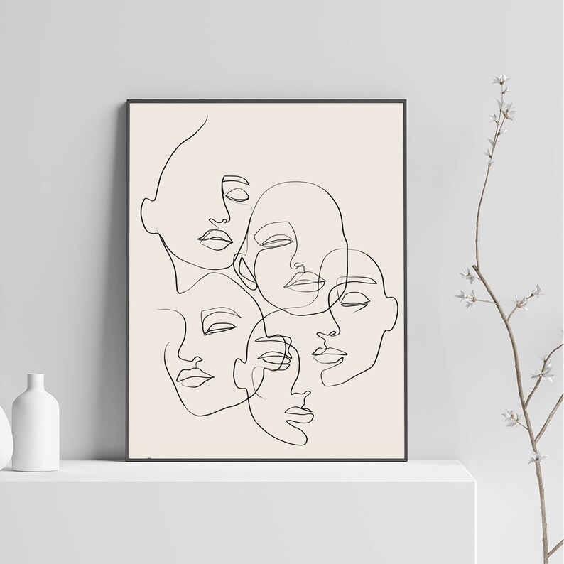 Downloadable Digital Print Line Drawing Abstract People - Etsy