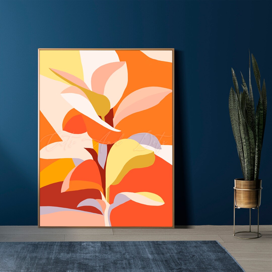 Downloadable Digital Print, Abstract Leaf, Digital Print, Botanical ...