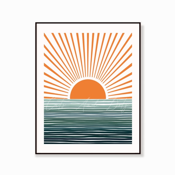 Downloadable Digital Image Sun Poster Sea Poster Sun and - Etsy