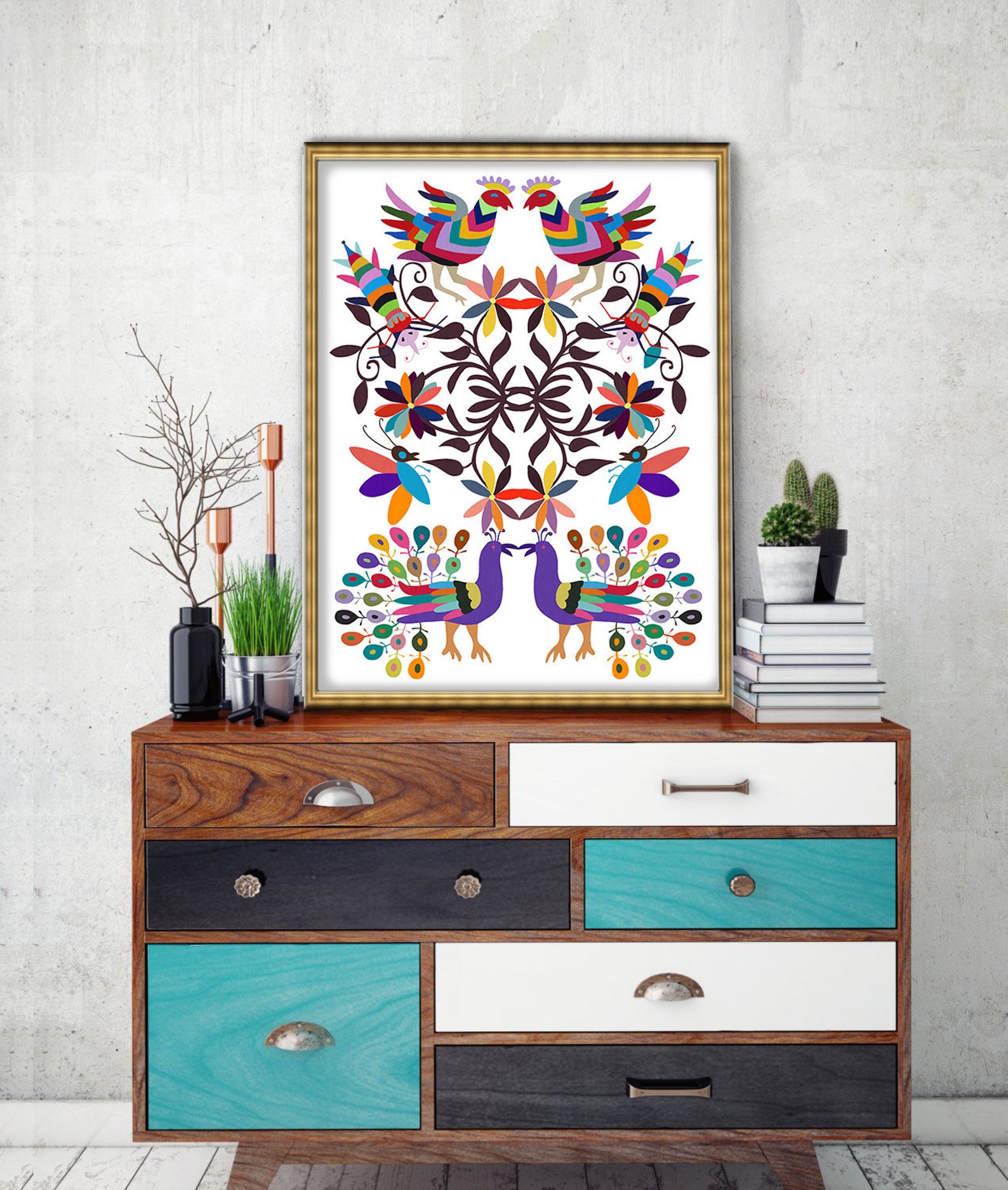 Downloadable Digital Print, Mexican Print, Abstract Colorful, Animal ...