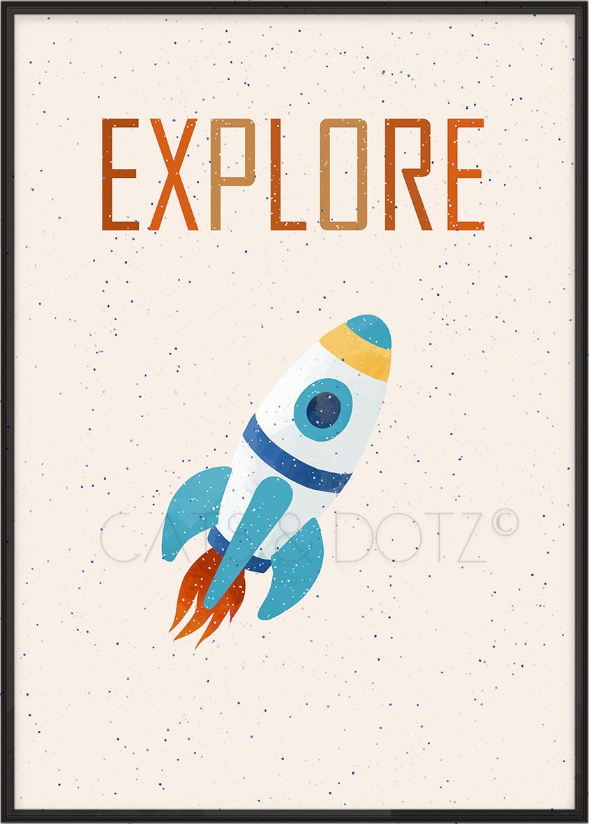 2 Piece Digital Downloadable print Space Nursery Prints | Etsy