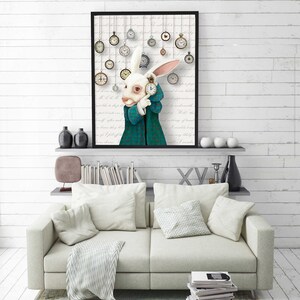 White Rabbit Poster, Downloadable Digital Print, Alice in Wonderland ...