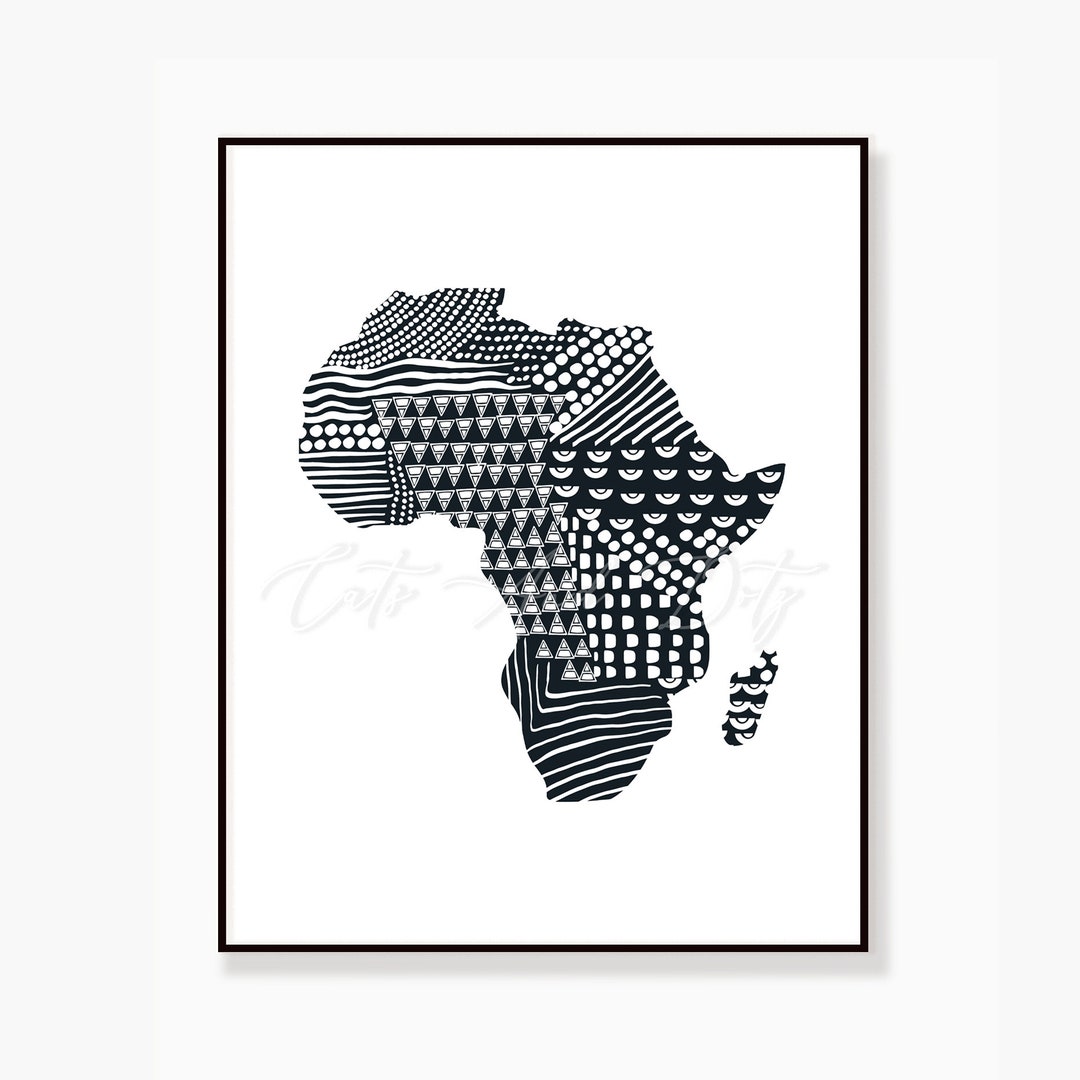 Downloadable Digital Print, Africa Continent, Africa Shape, Modern Room ...