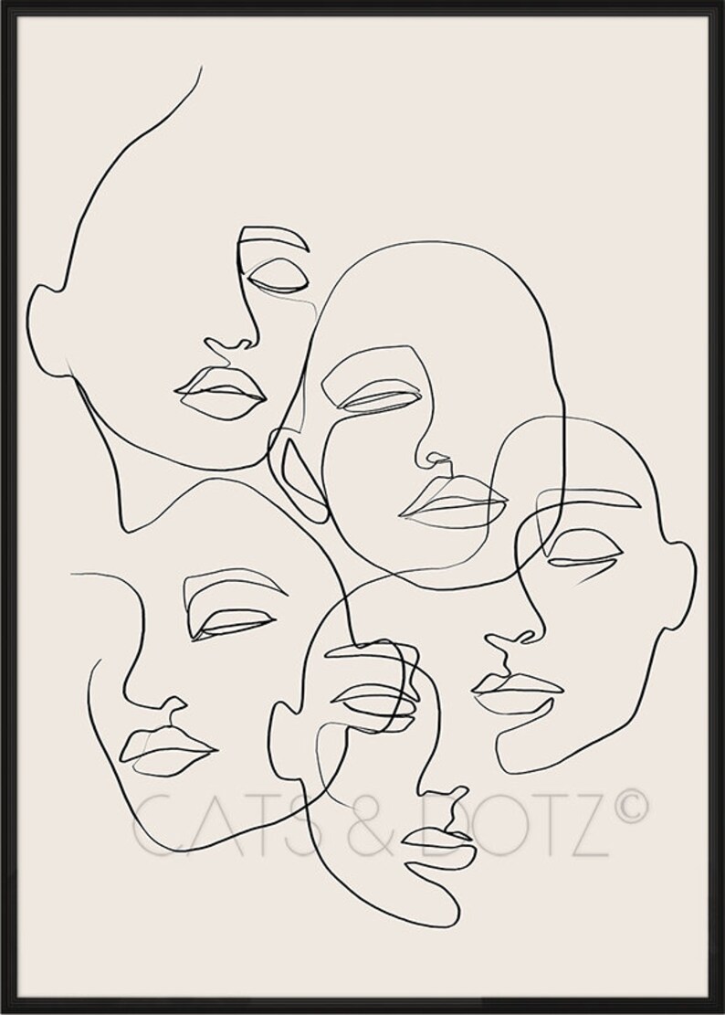 Downloadable Digital Print Line Drawing Abstract People - Etsy