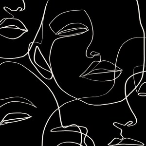 Downloadable Digital Print, Line Drawing, Abstract People, Abstract ...