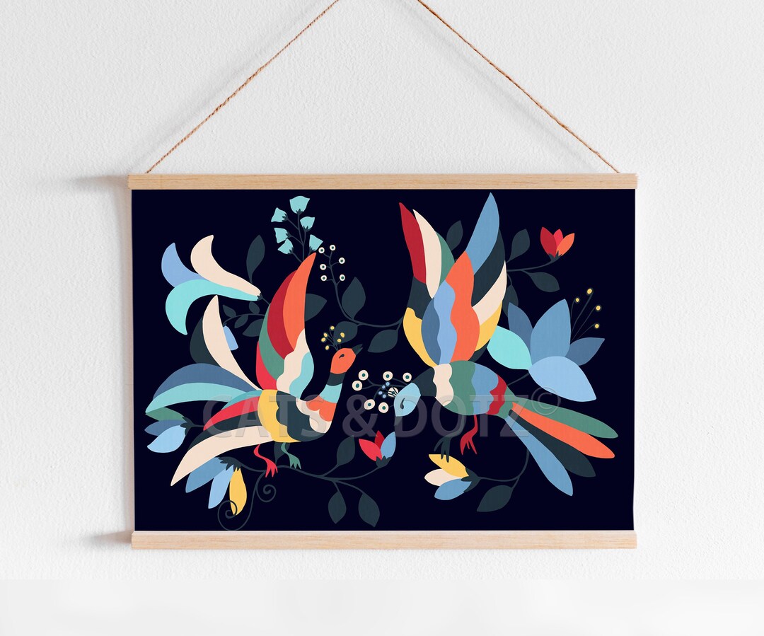 Colorful Mexican Otomi Bird Print, Folk Art (digital Download) - Etsy