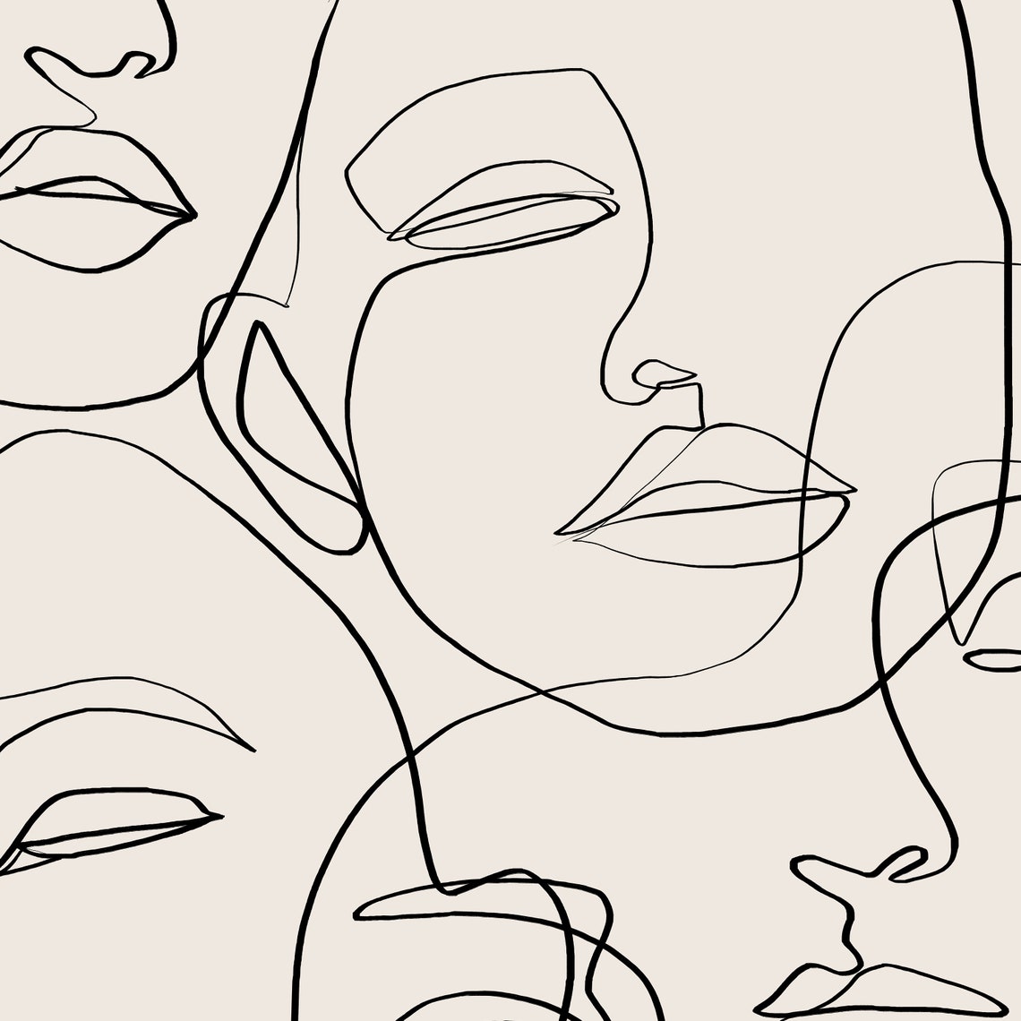 Downloadable Digital Print Line Drawing Abstract People - Etsy