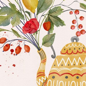 Tea Pot, Tea Kettle, Botanical Art, Tea Flavor, Eclectic, Gift Idea ...