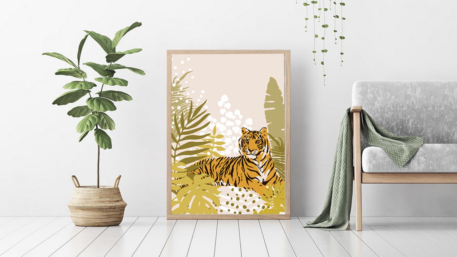 Downloadable Digital Print Tiger Print Modern Decor Wall | Etsy