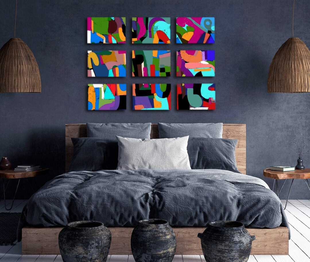 Downloadable Digital Print Set, Modern Room Decor, Home Decor, Colorful ...