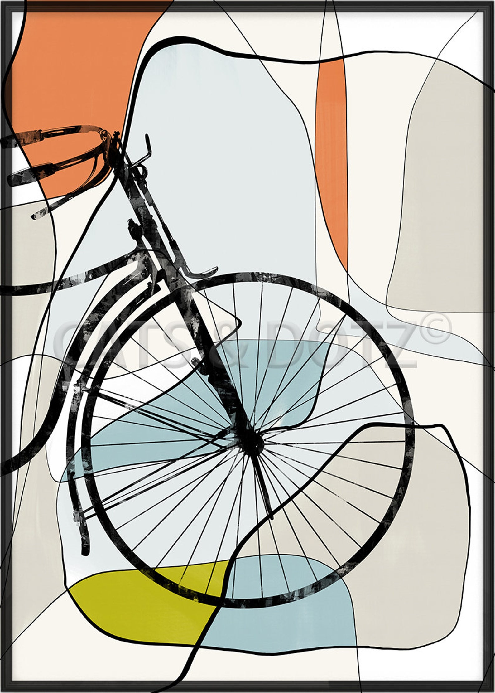 2 Piece Downloadable Digital Print Bicycle Print Minimalist | Etsy