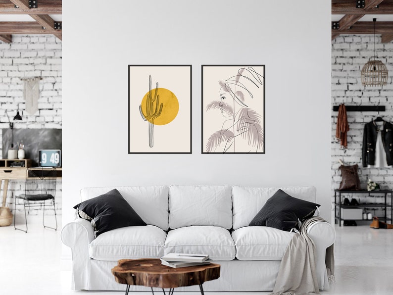 Downloadable Digital Print Boho Woman Line Drawing Bohemian - Etsy