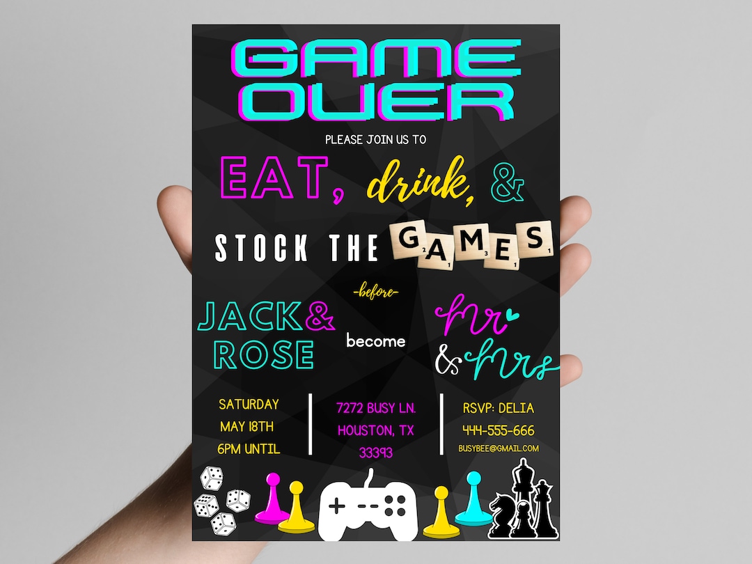 Game Themed Couples Shower Invitation | Board Game Invitation - Etsy
