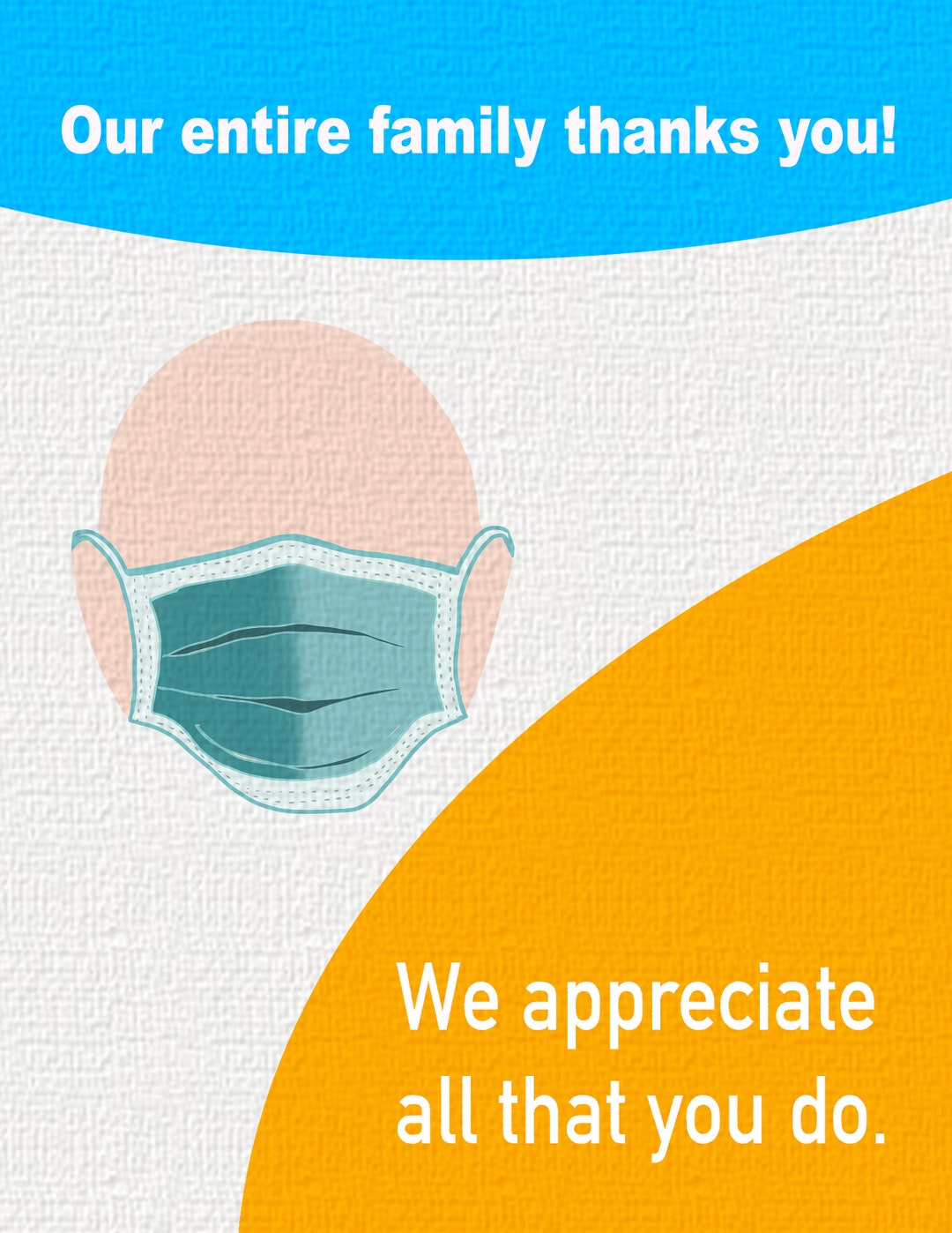 Our Entire Family Thanks You Card Poster Print Sign Face - Etsy