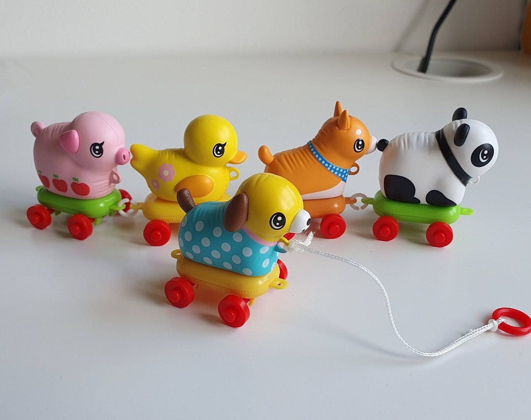 Mini Pull Along Toy Animal - Etsy