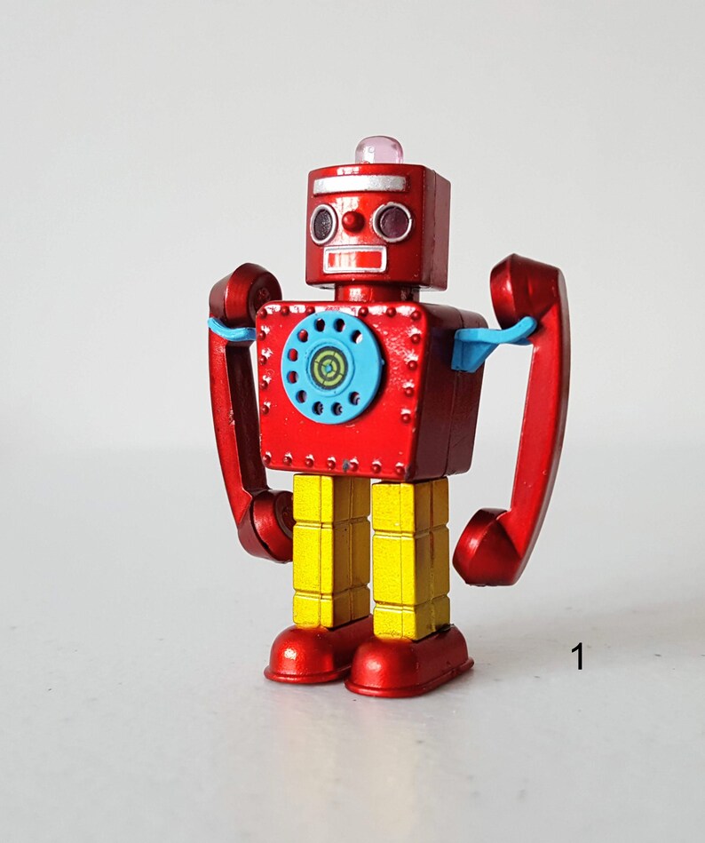 Mini 2 Vintage Retro Robots Figure - Etsy UK