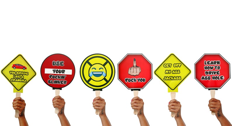 Road Rage Car Signs - Etsy