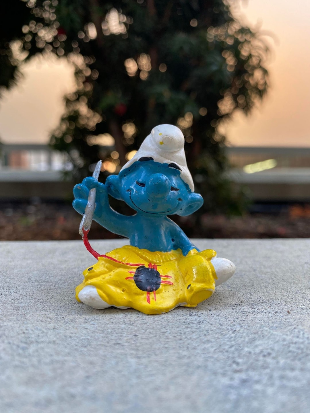 Vintage Tailor Smurf Sewing Sweater, Smurfs 20063 PVC Figurine, Vtg Toy ...