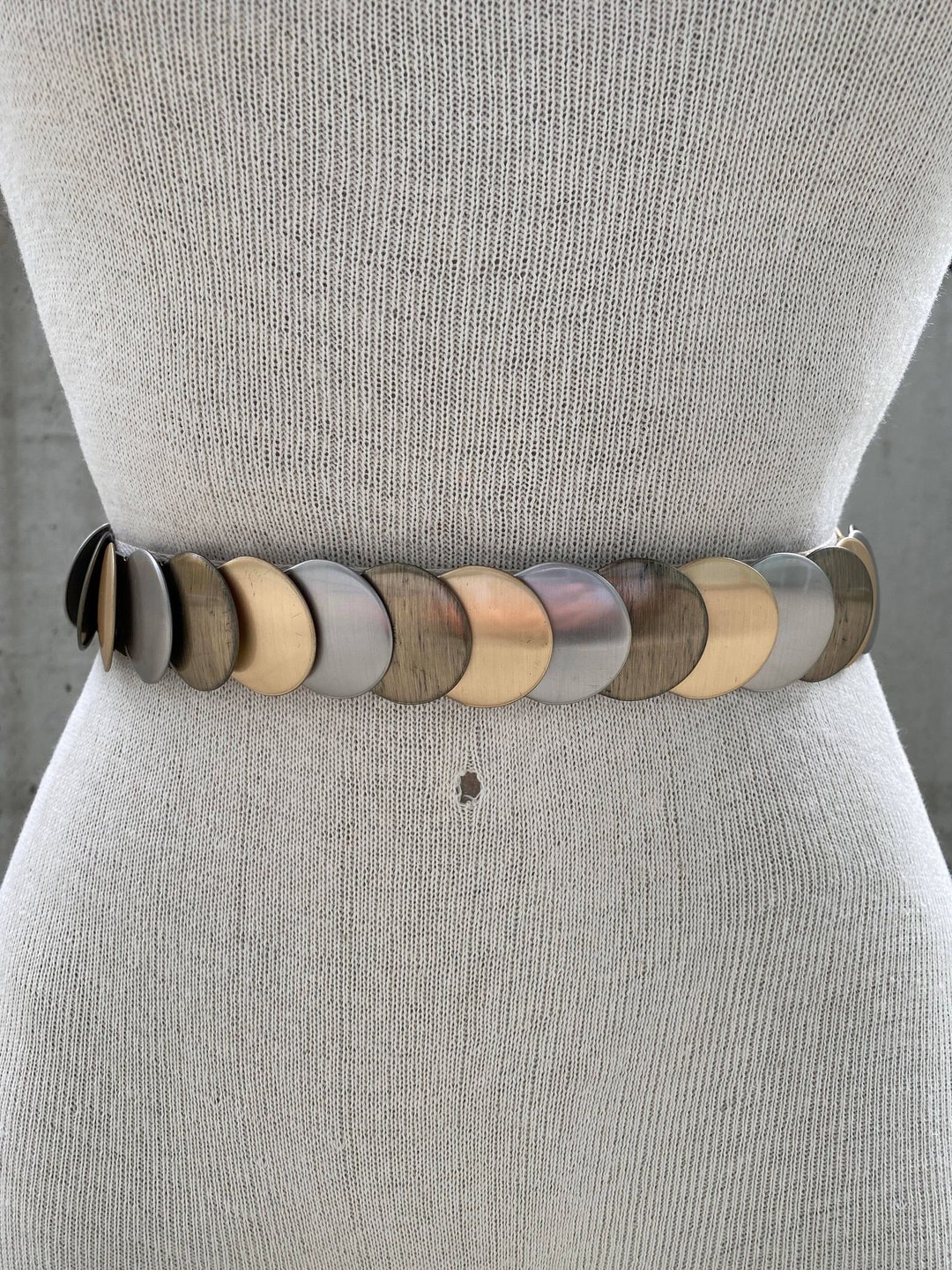 Vintage 94 GRD Tricolor Coin Belt, Coin Elastic Belt, Silver Bronze and ...
