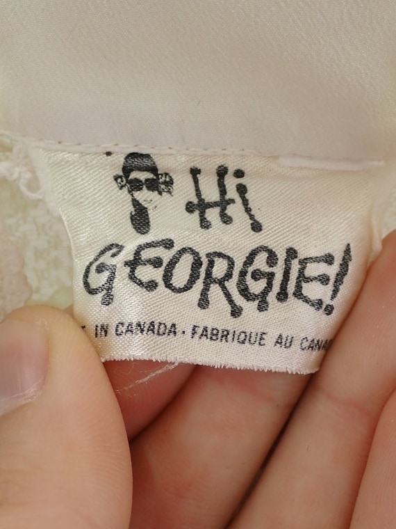 Vintage Hi Georgie! blouse, beige long sleeves blouse… - Gem