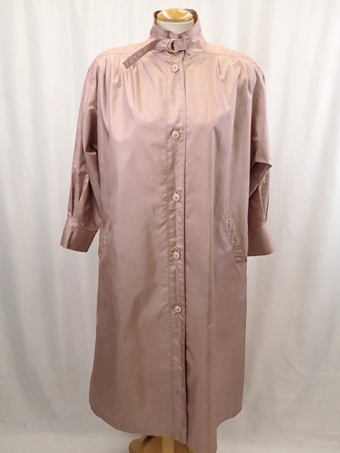 Vintage 80s Eaton Select Coat, Rose Tan Tent Trench Coat, Petal Rose ...