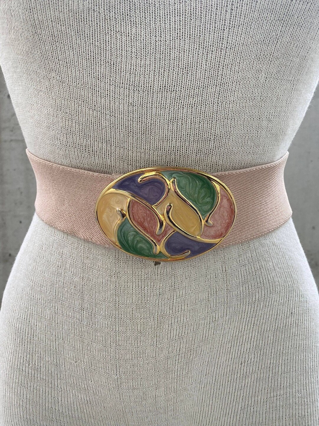 80s Nan Lewis Baby Pink Elastic Belt Vintage Pastel Tones - Etsy