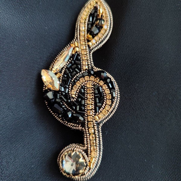Treble Clef Brooch - Etsy UK