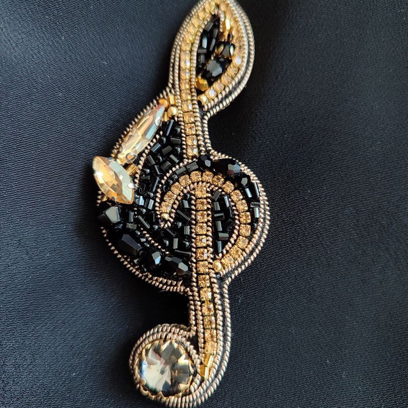 Treble Clef Brooch - Etsy UK