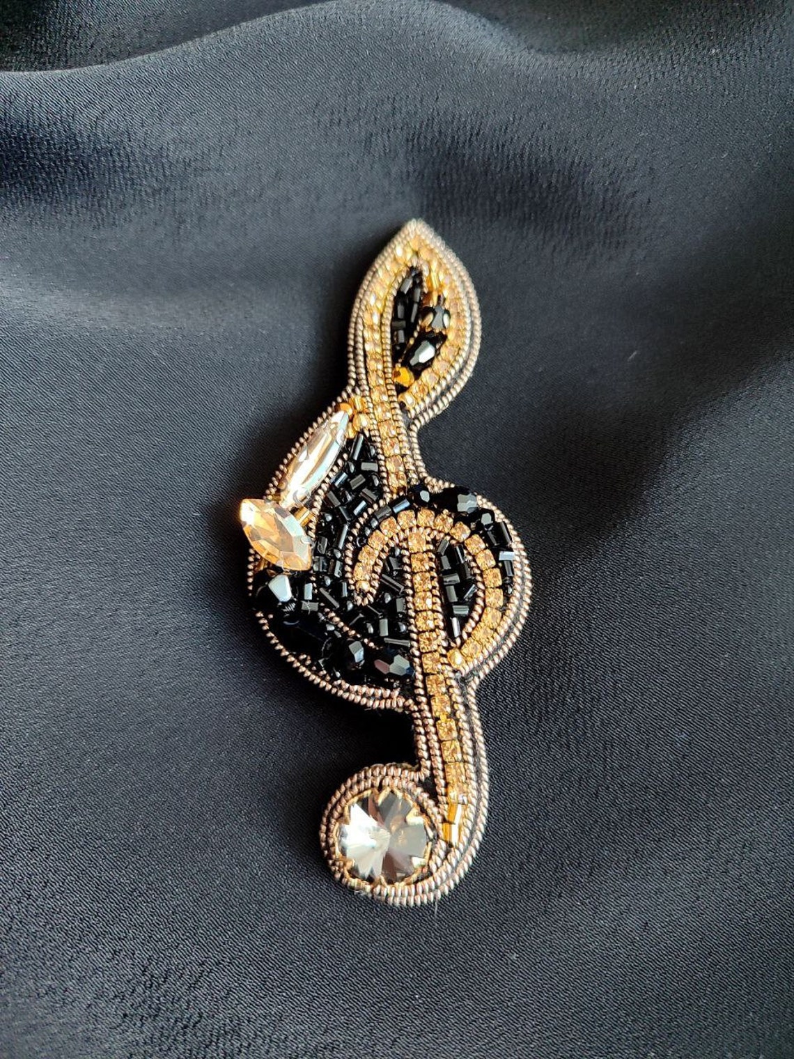 Treble Clef Brooch, Music Note Pin, Music Teacher Gift, Musical Theater ...