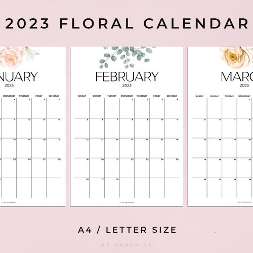 Printable Watercolor Botanical Perpetual Calendar Desk - Etsy