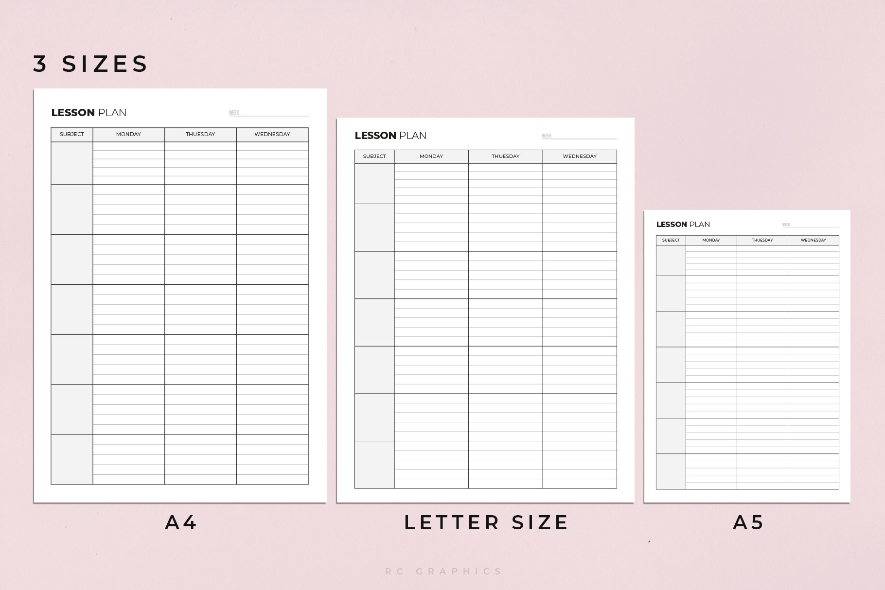Lesson Planner, Teacher Planner Printable, School Planner, Homeschool ...
